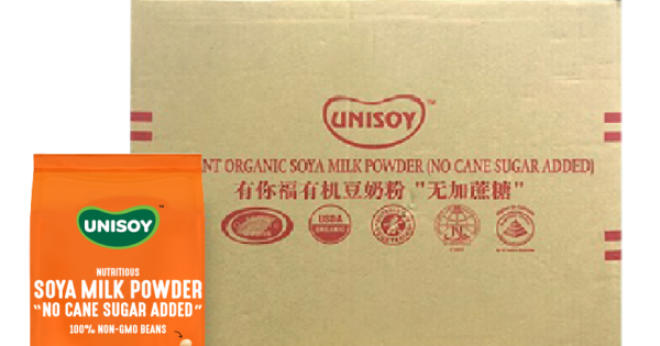 UNISOY Nutritious Soy Milk Powder "No Cane Sugar Added" Refill Pouch Carton